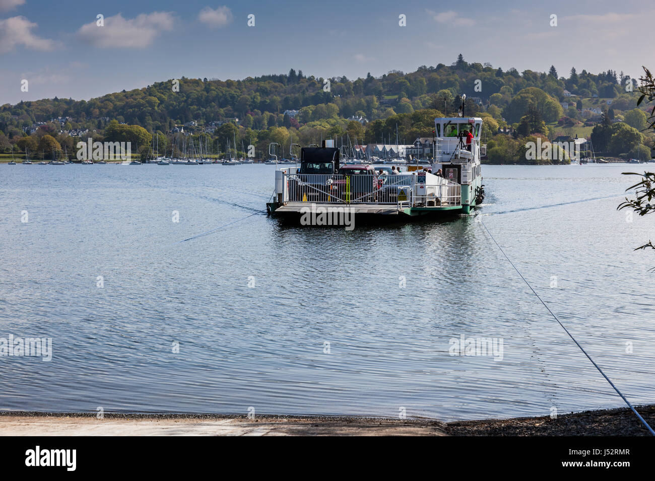 Windermere ferry crossing Windermere, towards Ferry Side, Lake District ...