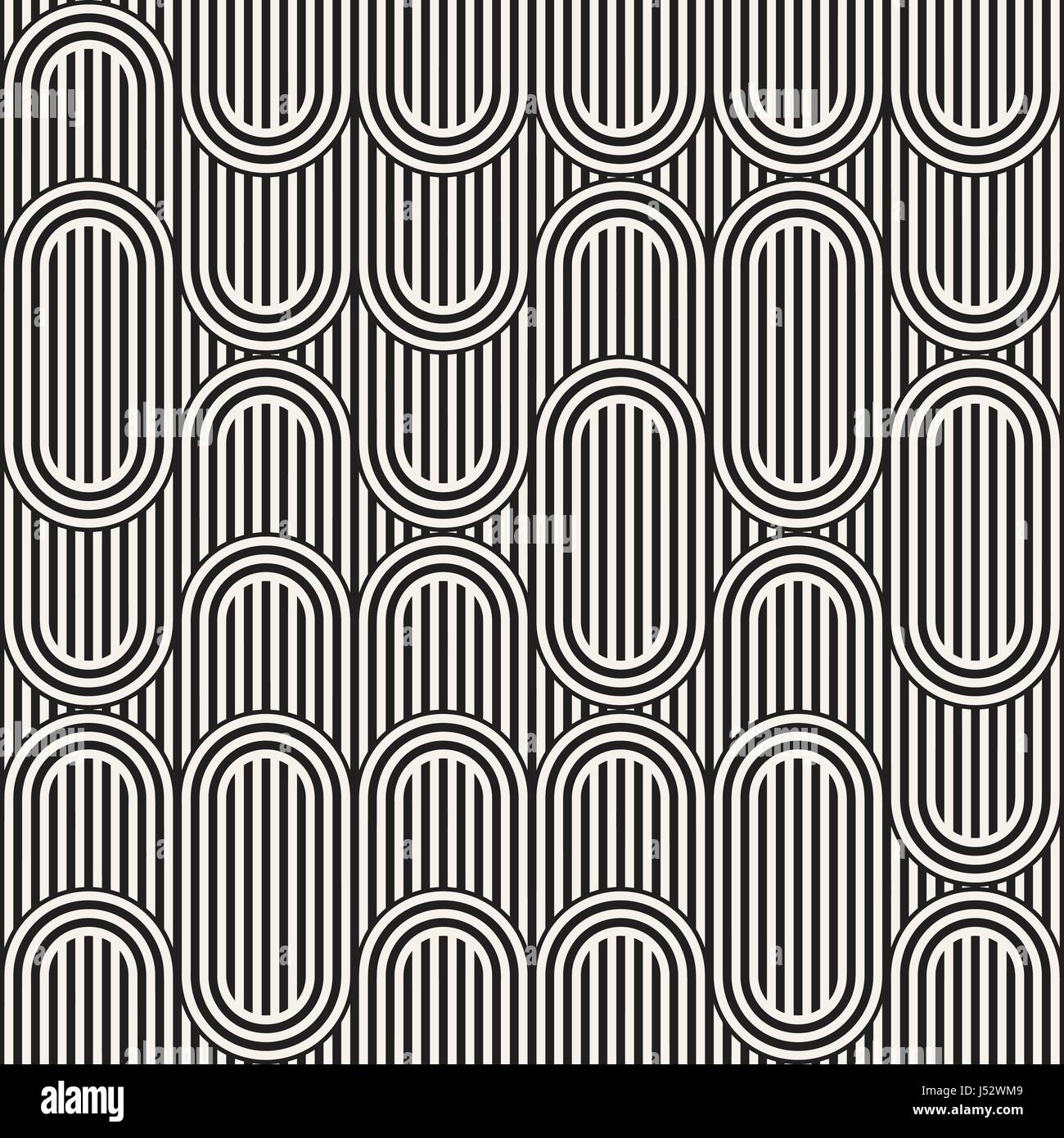 Seamless monochrome waving pattern. Abstract retro stripy background ...