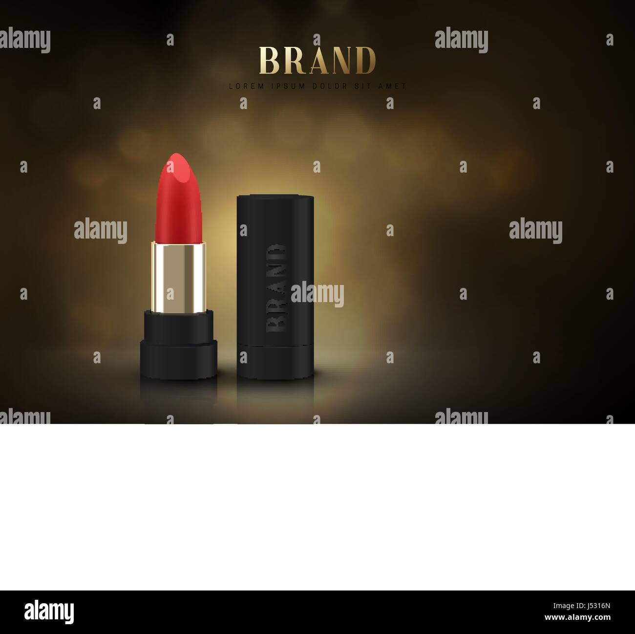 Red lipstick 3d illustration beautiful advertising poster Stock Vector ...