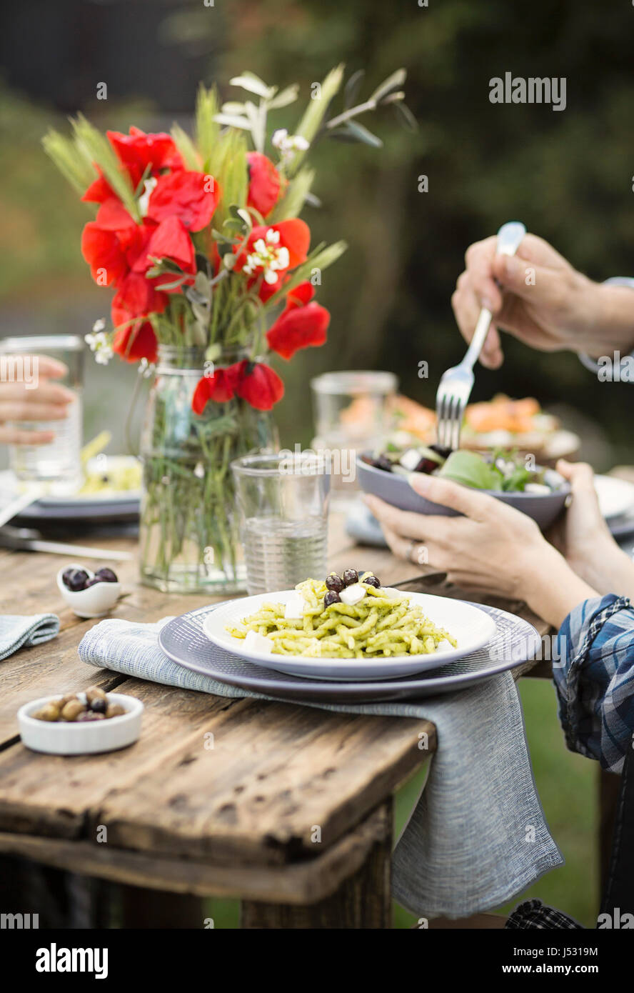 Lunch in the garden Stock Photo - Alamy