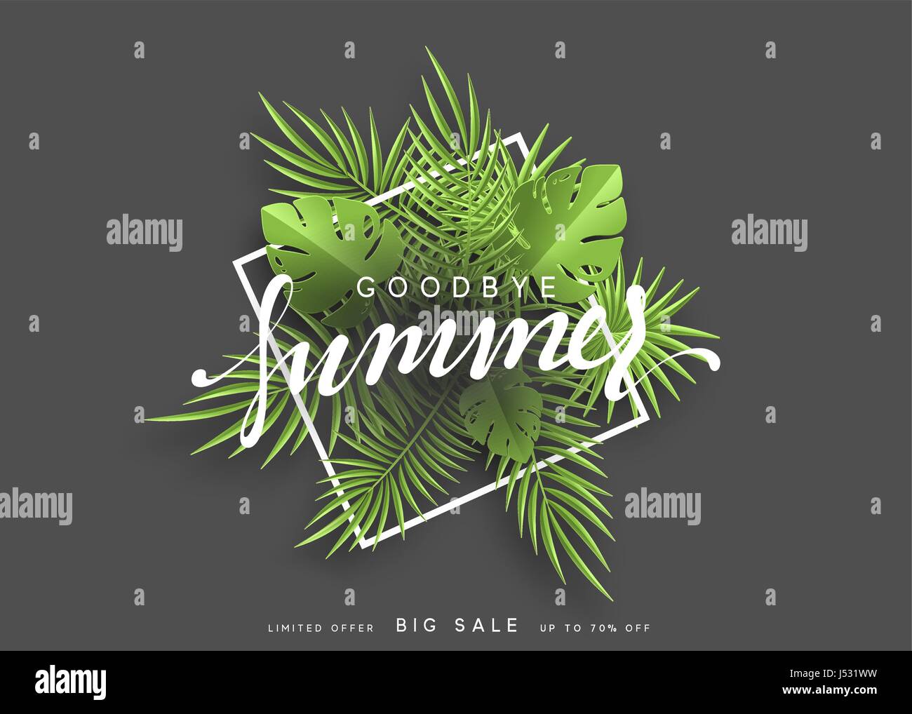 Goodbye Summer banner tropical background. Summer season vector ...