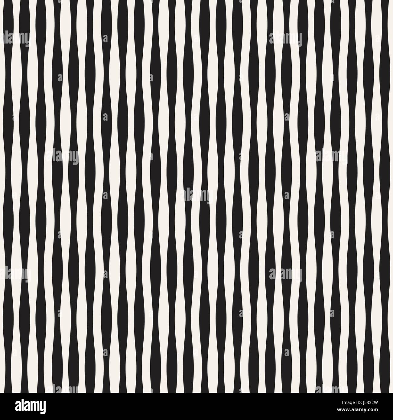 Wavy stripes vector seamless pattern. Retro abstract wavy texture ...