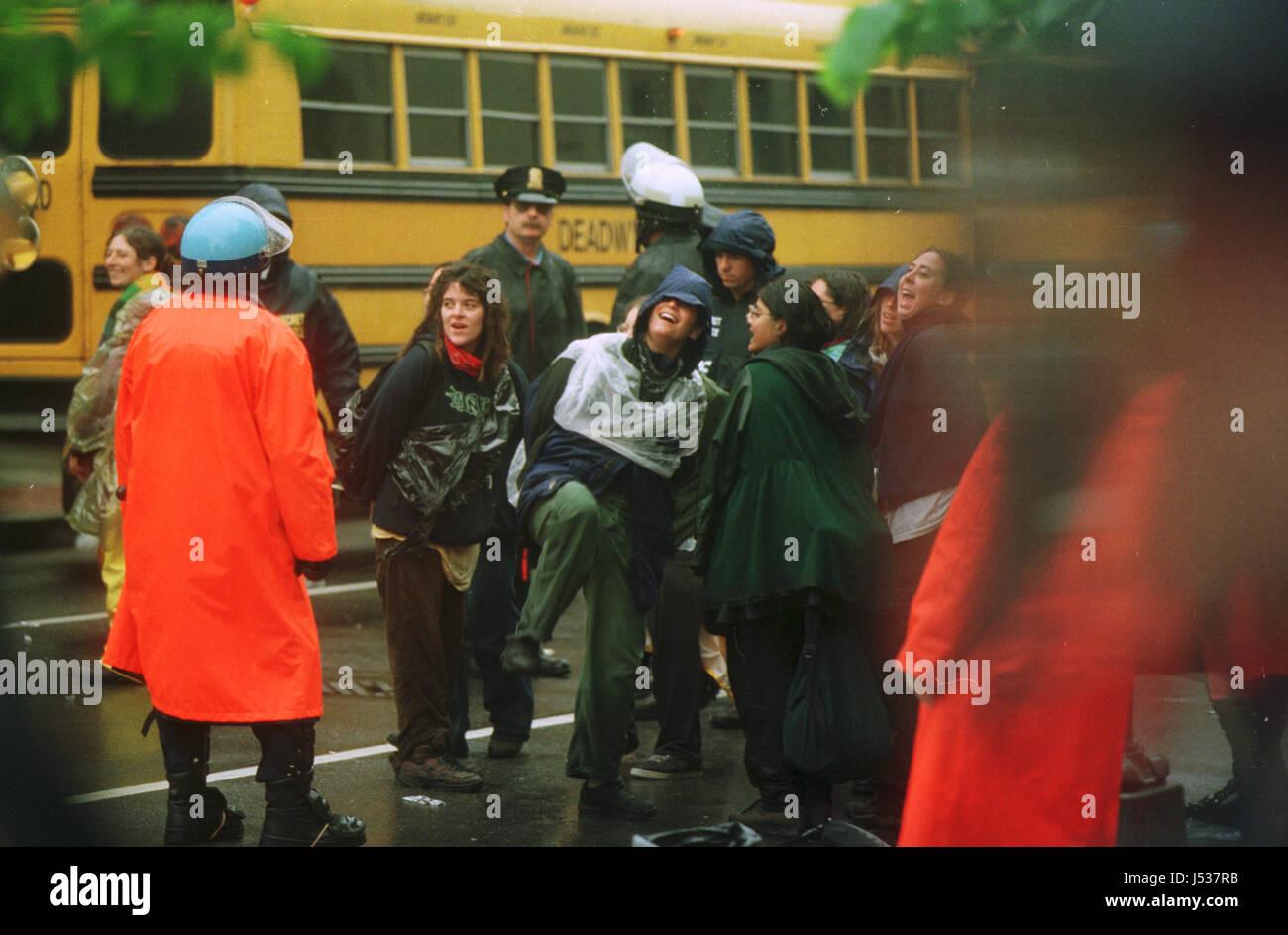 Protesters block streets and protest against banks and globalization ...