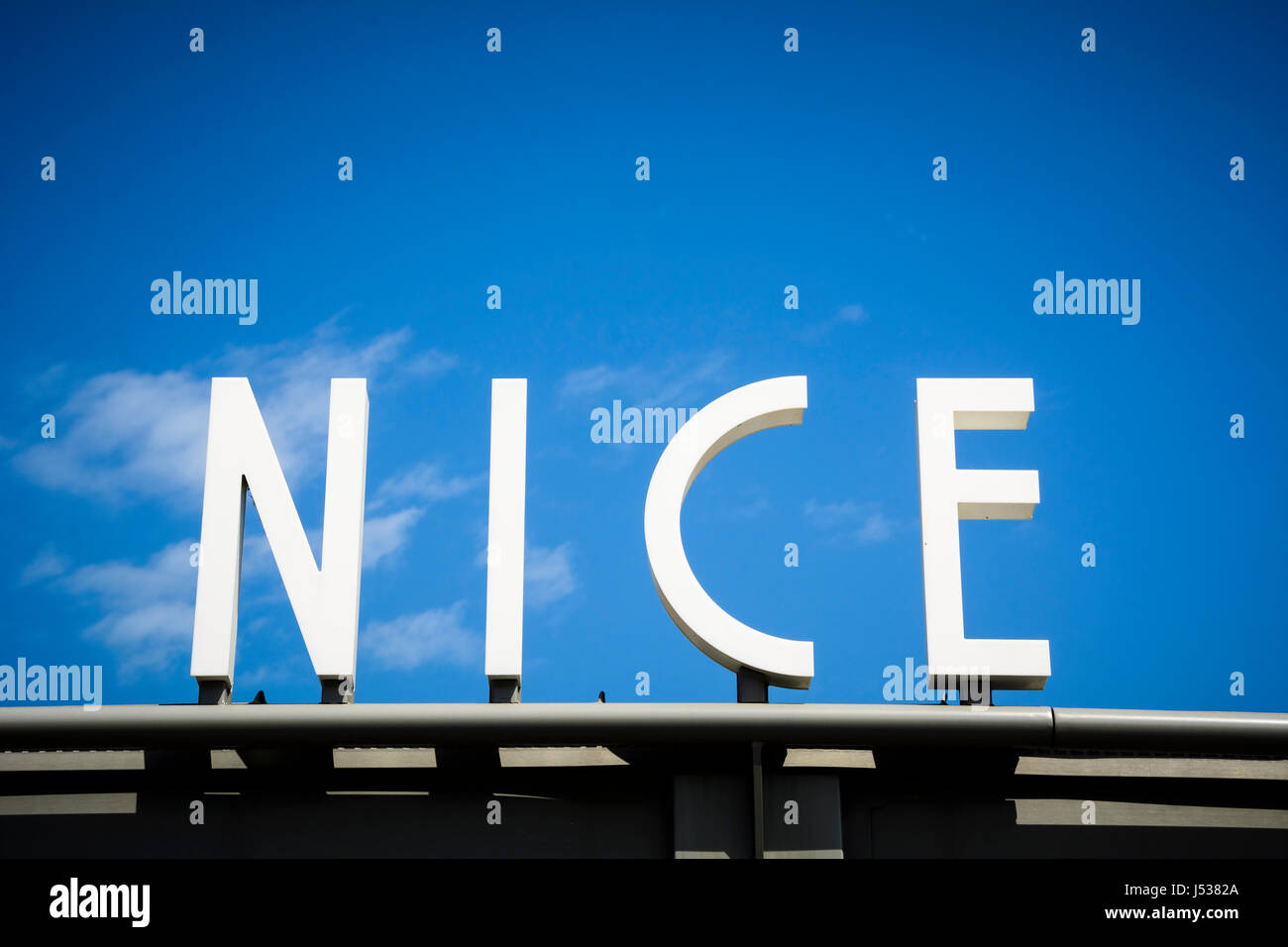 City of Nice sign on French Riviera Stock Photo - Alamy