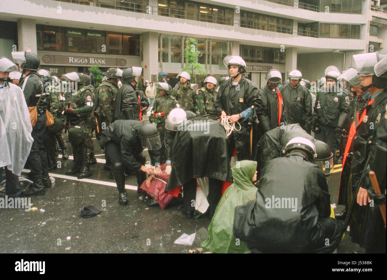 Protesters block streets and protest against banks and globalization ...