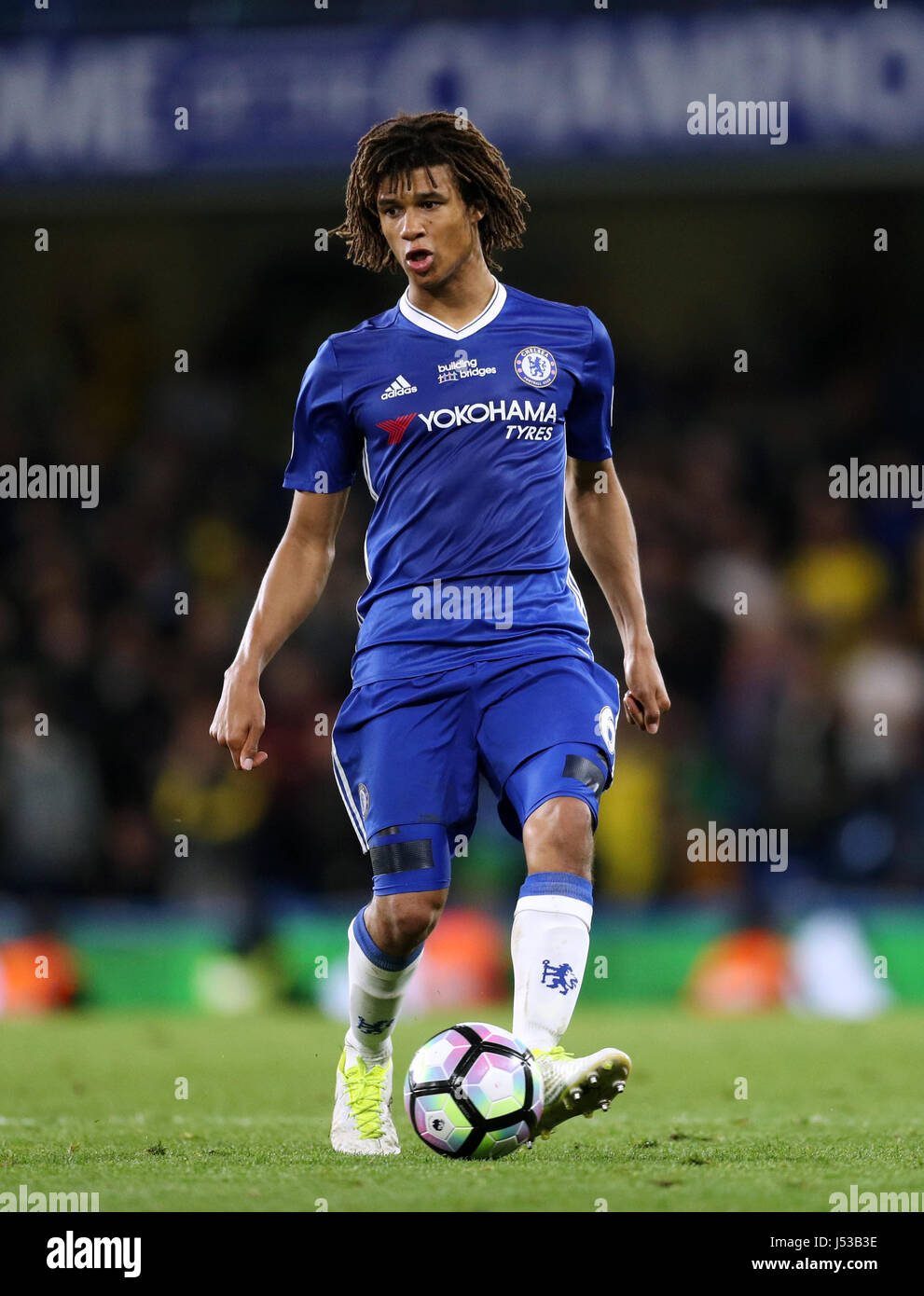 Chelsea's Nathan Ake during the Premier League match at Stamford Bridge ...