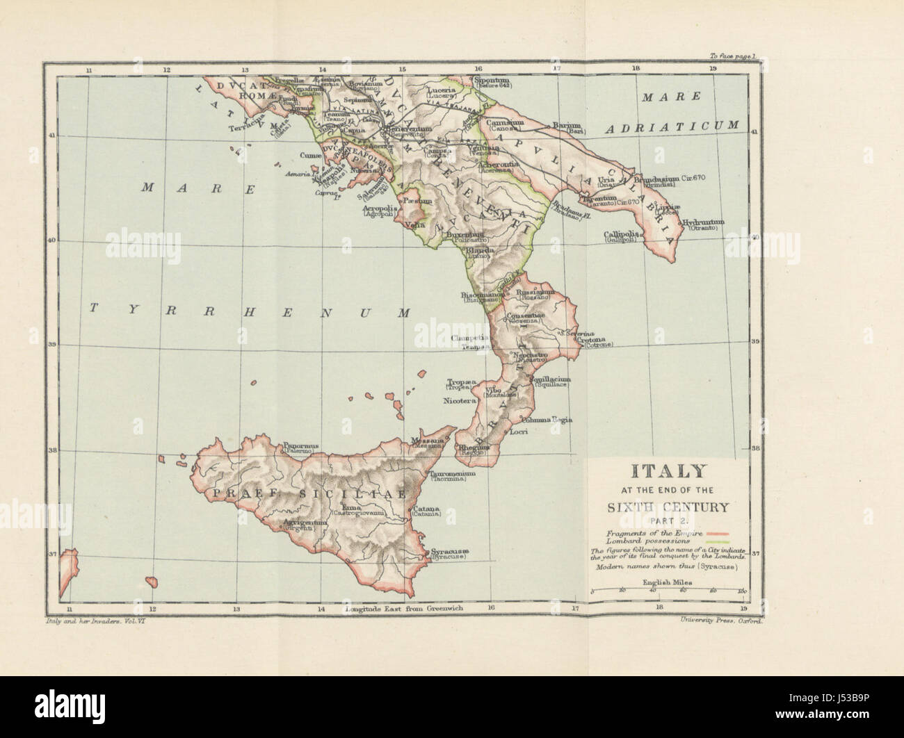 The image is likely an illustration or map from the book 'Italy and Her ...