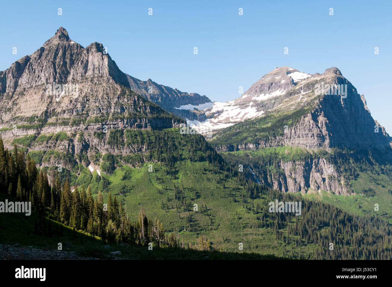 Mount Oberlin in Glacier National Park, Montana, USA Stock Photo ...