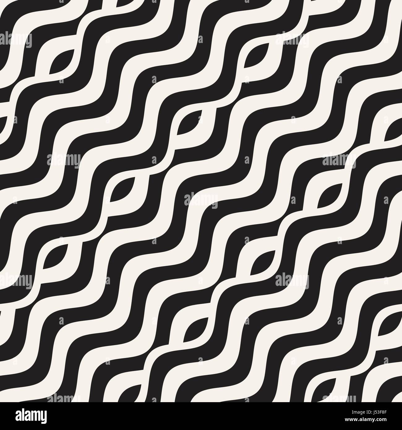 Abstract geometric pattern with wavy lines. Interlacing rounded stripes ...
