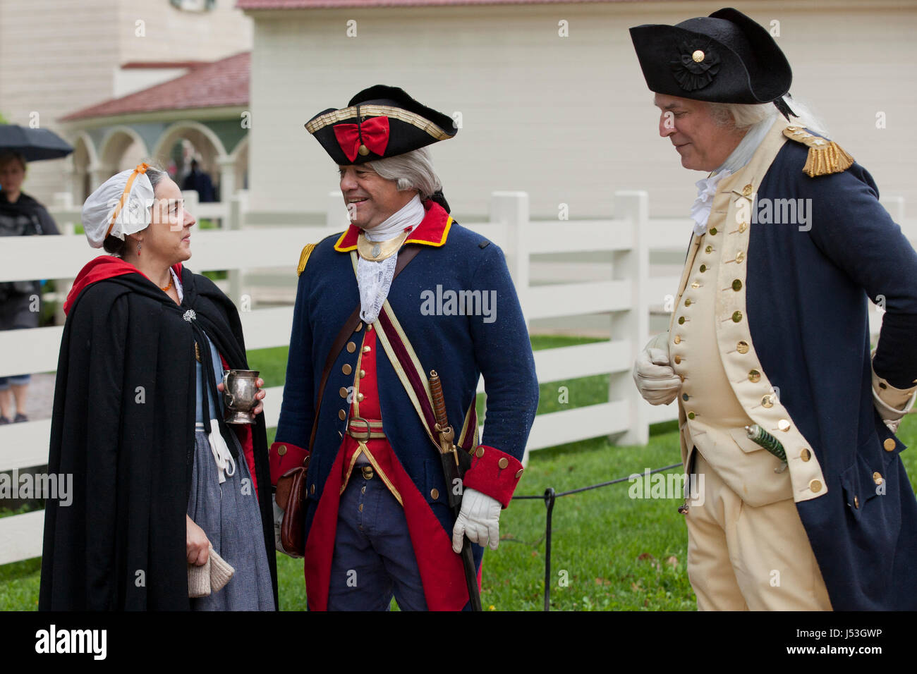 George Washington re-enactor (Dean Malissa) meeting with other ...