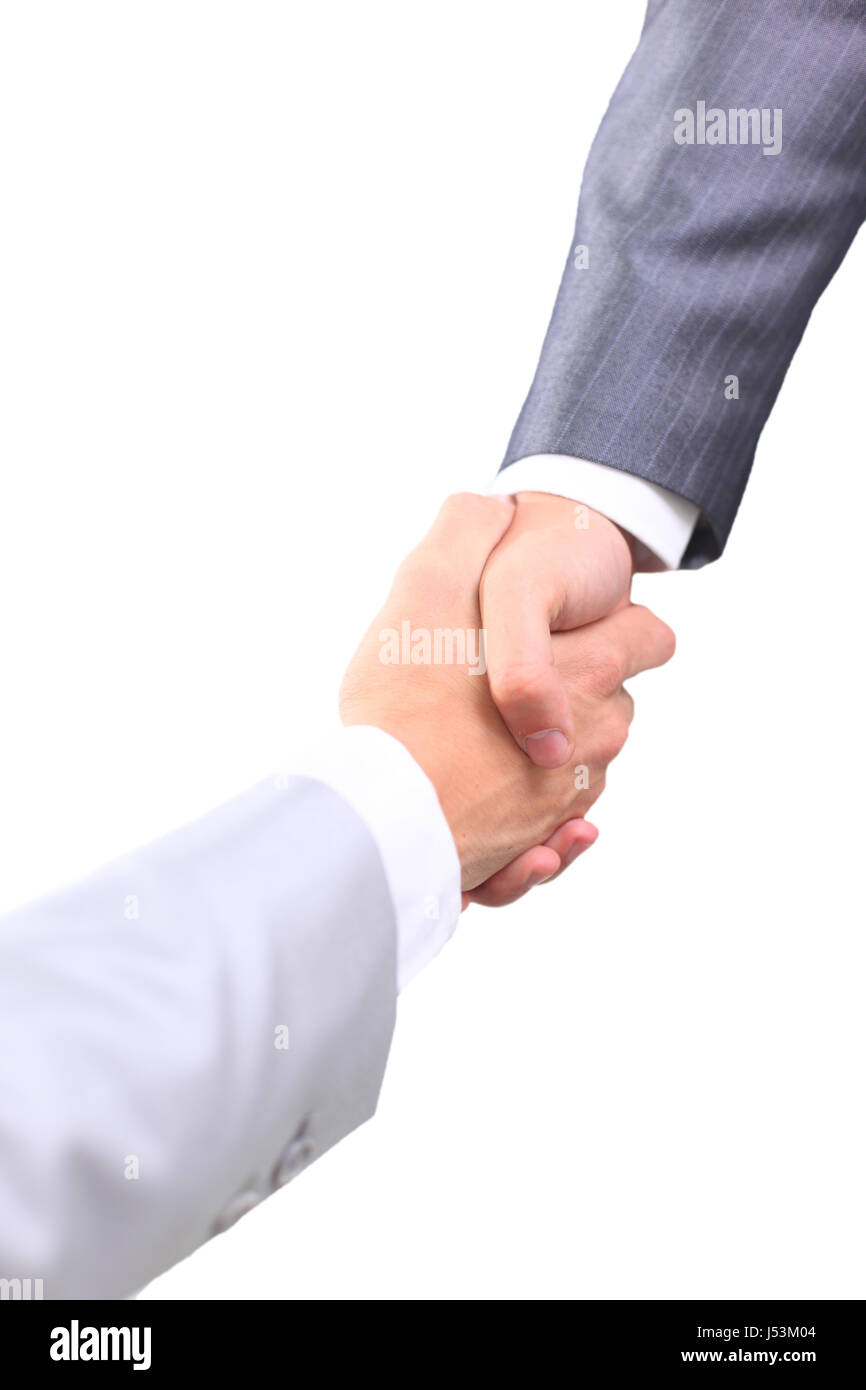 Handshake isolated on white background Stock Photo - Alamy