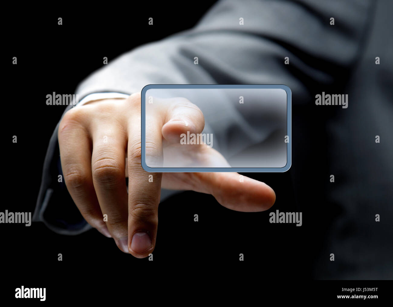 Hand pushing the button Stock Photo - Alamy