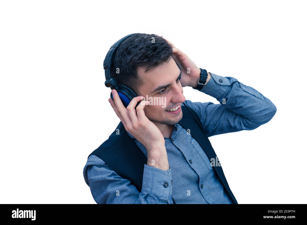 Office worker wearing headset hi-res stock photography and images - Alamy