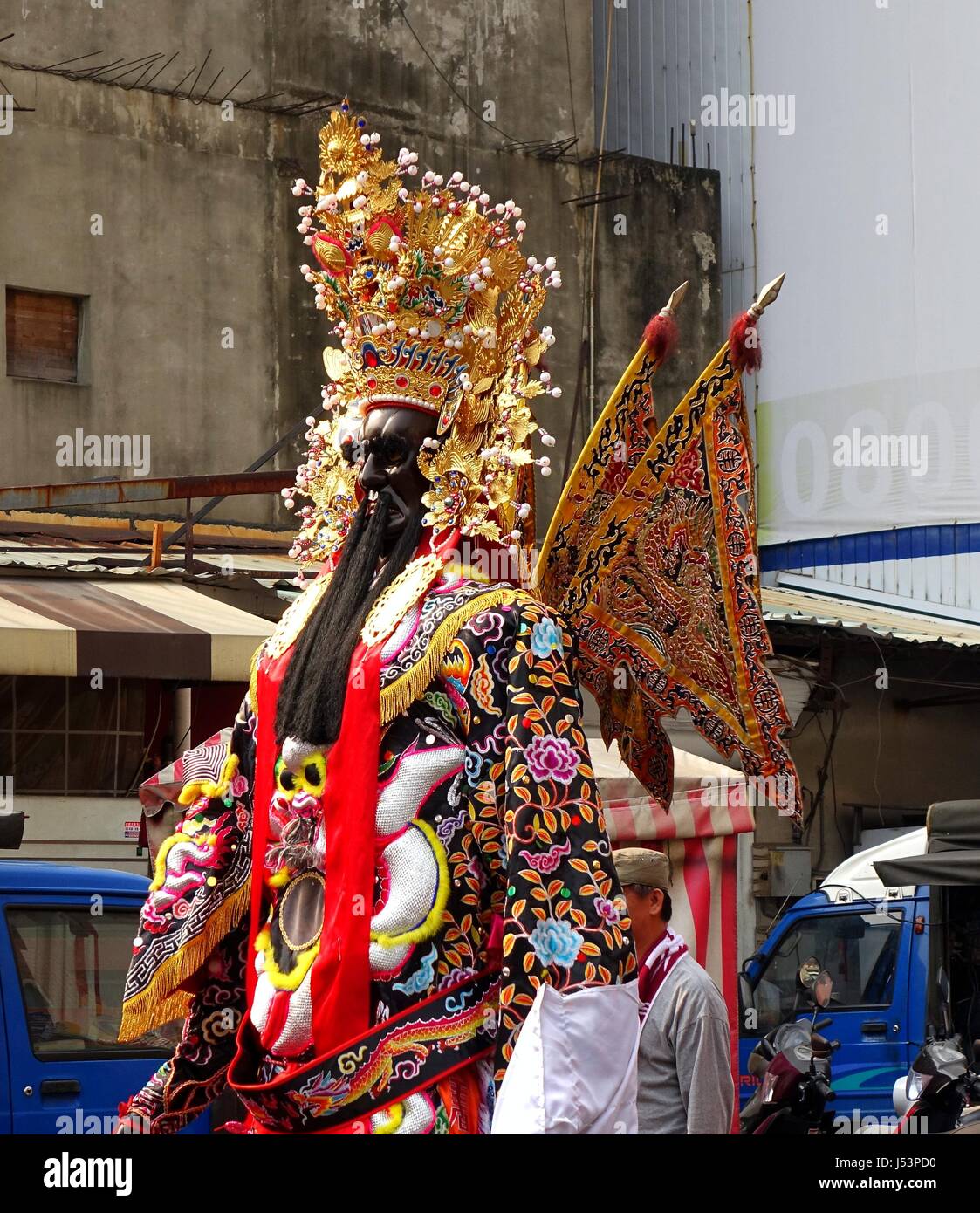 KAOHSIUNG, TAIWAN -- MARCH 16, 2014: A large statue on stilts ...