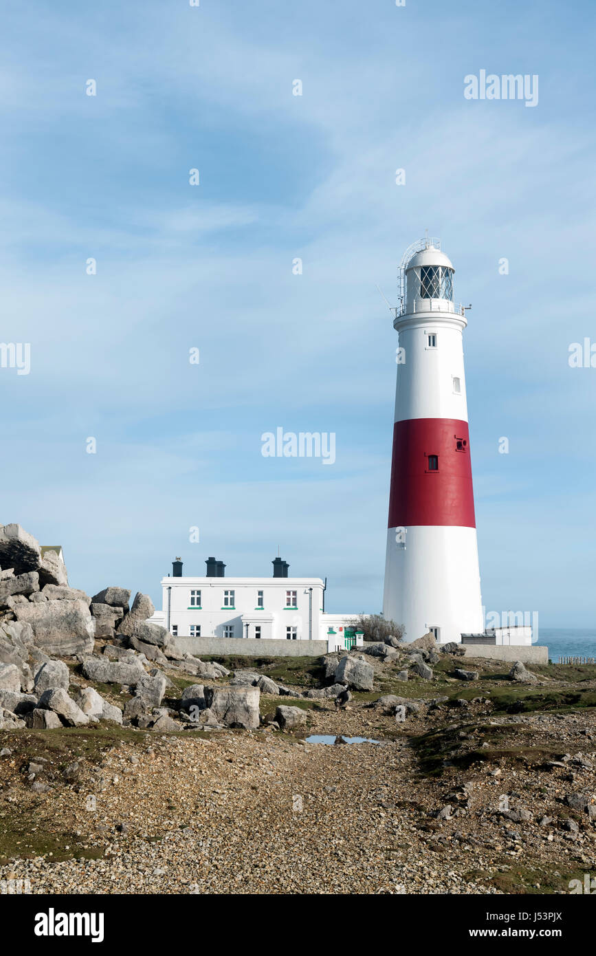 Lighthouse in Portland Bill Stock Photo - Alamy