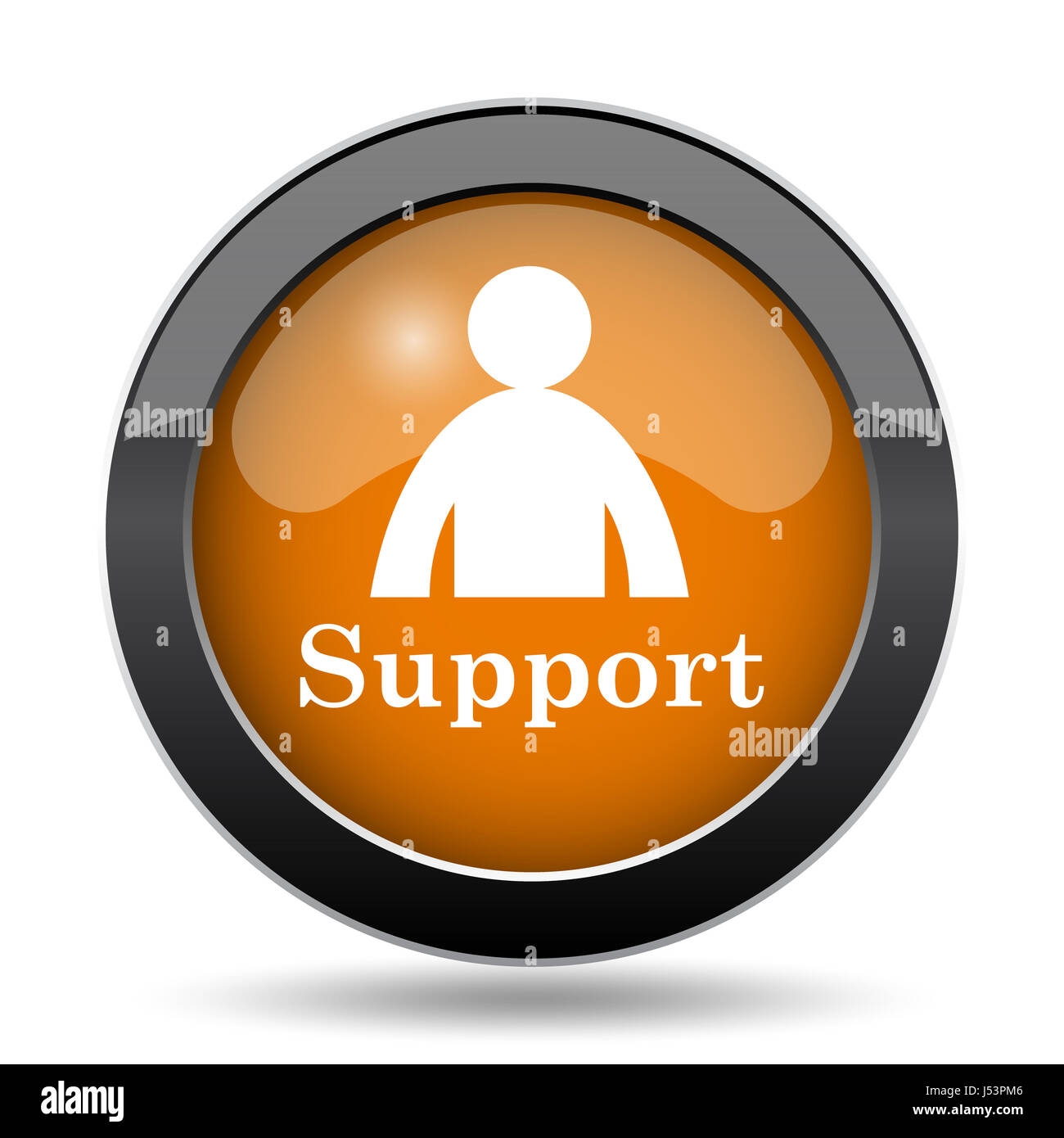 Support icon. Support website button on white background Stock Photo ...
