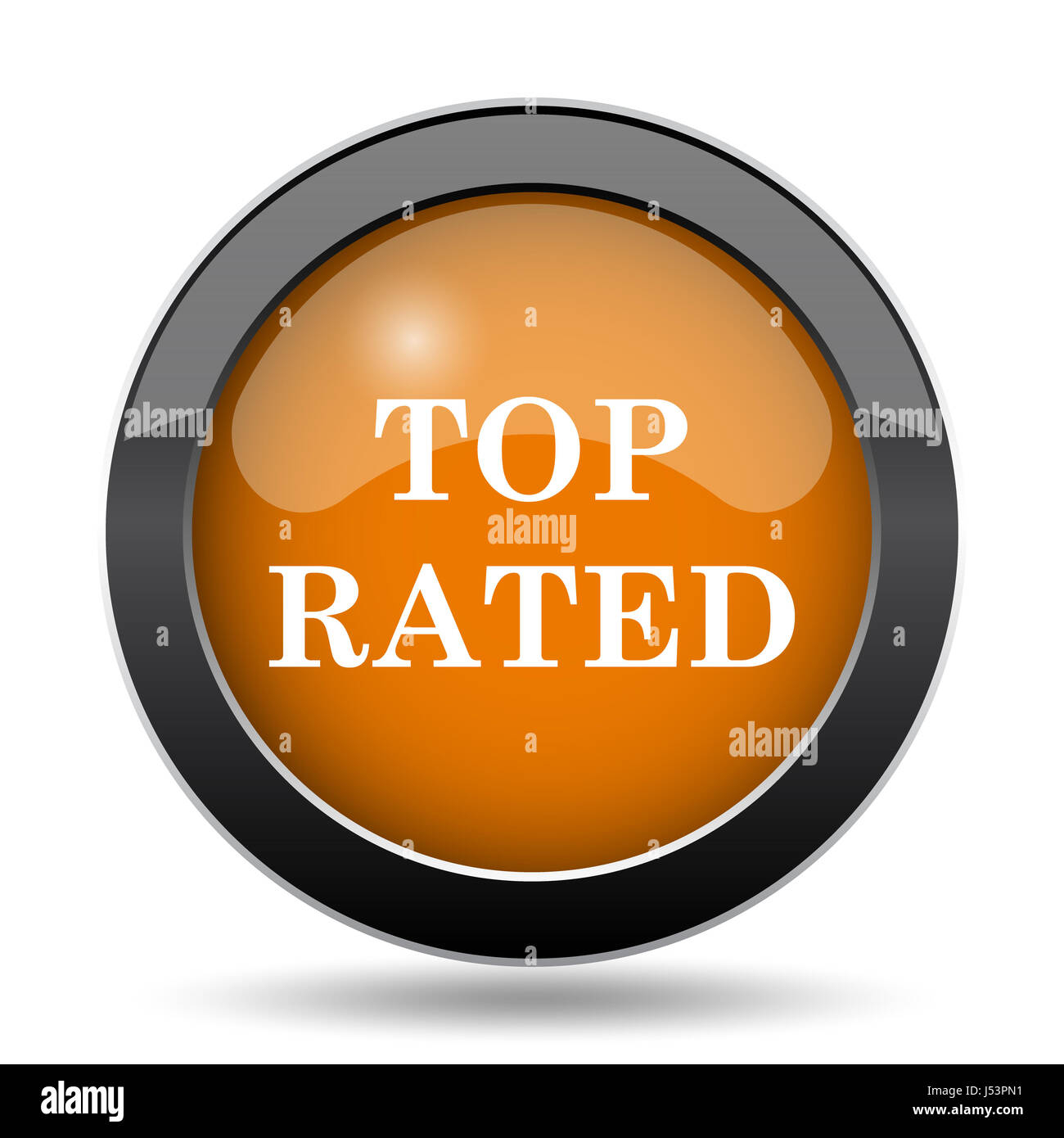 Top rated icon. Top rated website button on white background Stock ...