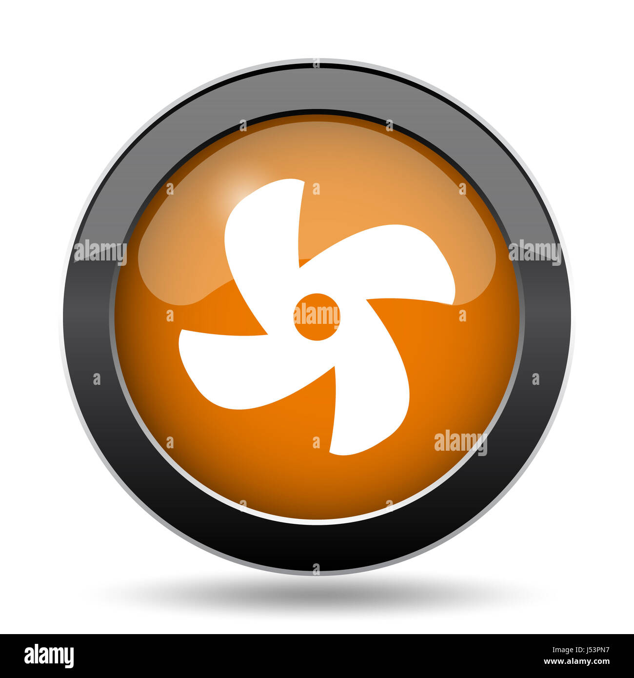 Fan icon. Fan website button on white background Stock Photo - Alamy