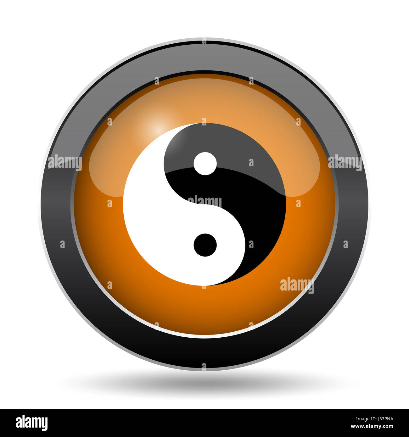Ying yang icon. Ying yang website button on white background Stock Photo - Alamy