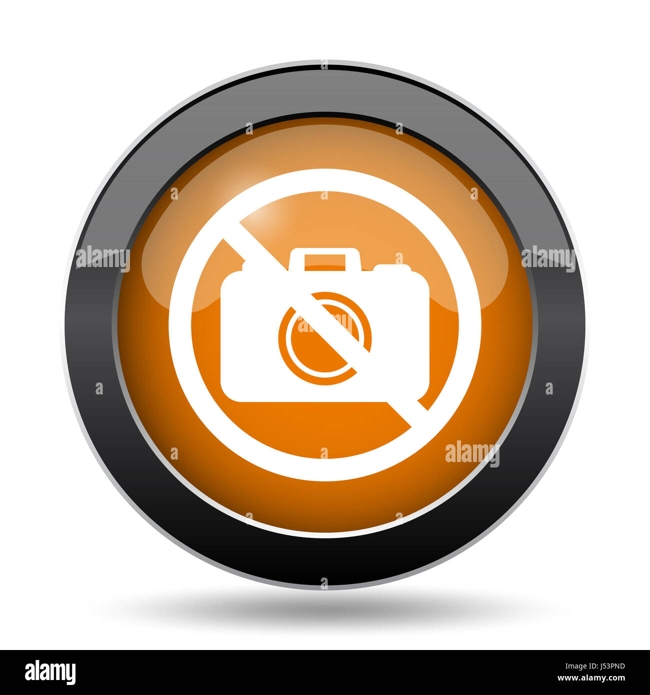 Forbidden camera icon. Forbidden camera website button on white ...