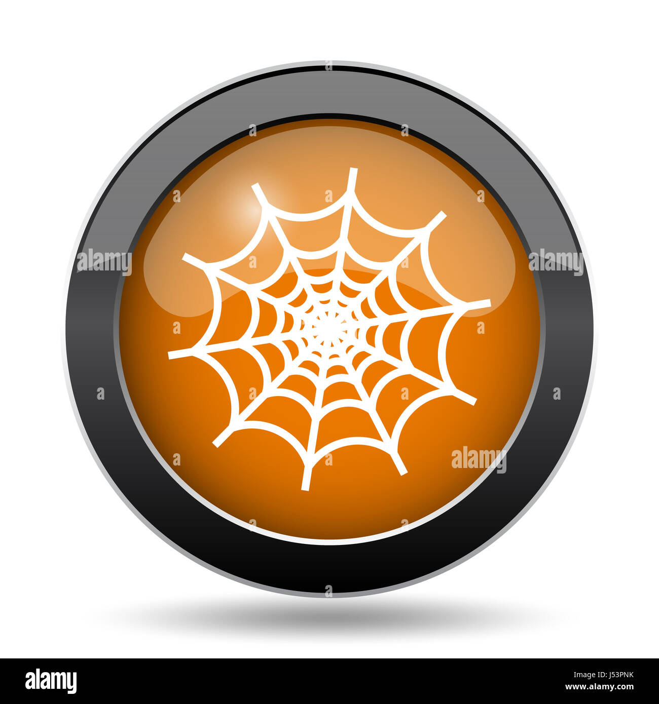 Spider web icon. Spider web website button on white background Stock ...