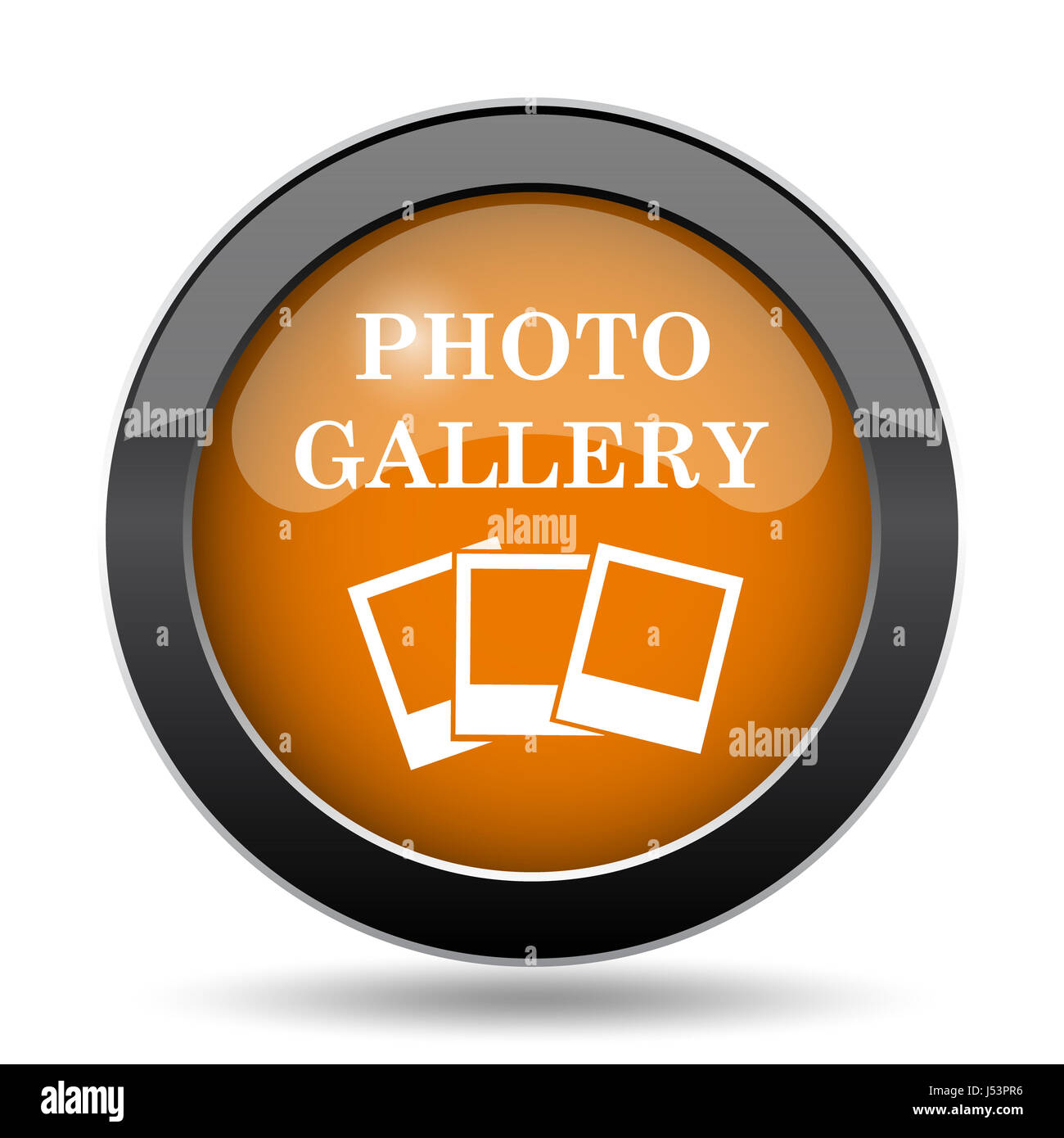 Photo gallery icon. Photo gallery website button on white background ...
