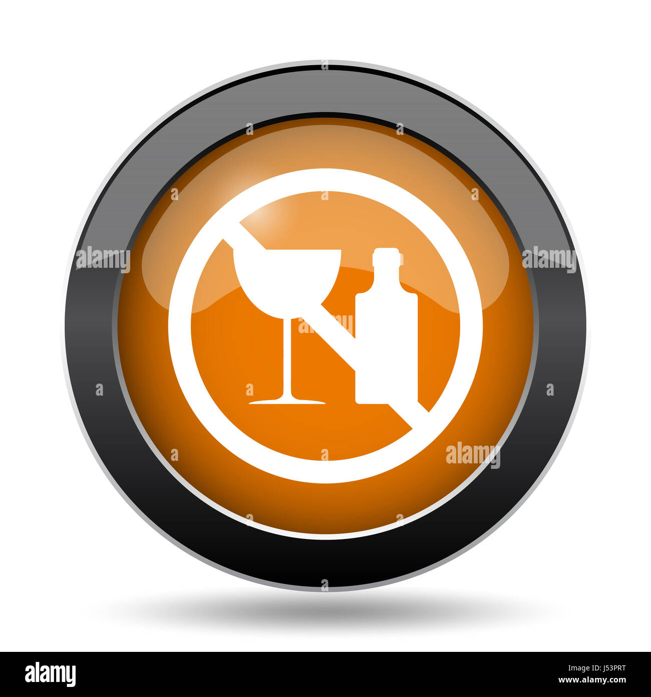 No alcohol icon. No alcohol website button on white background Stock ...