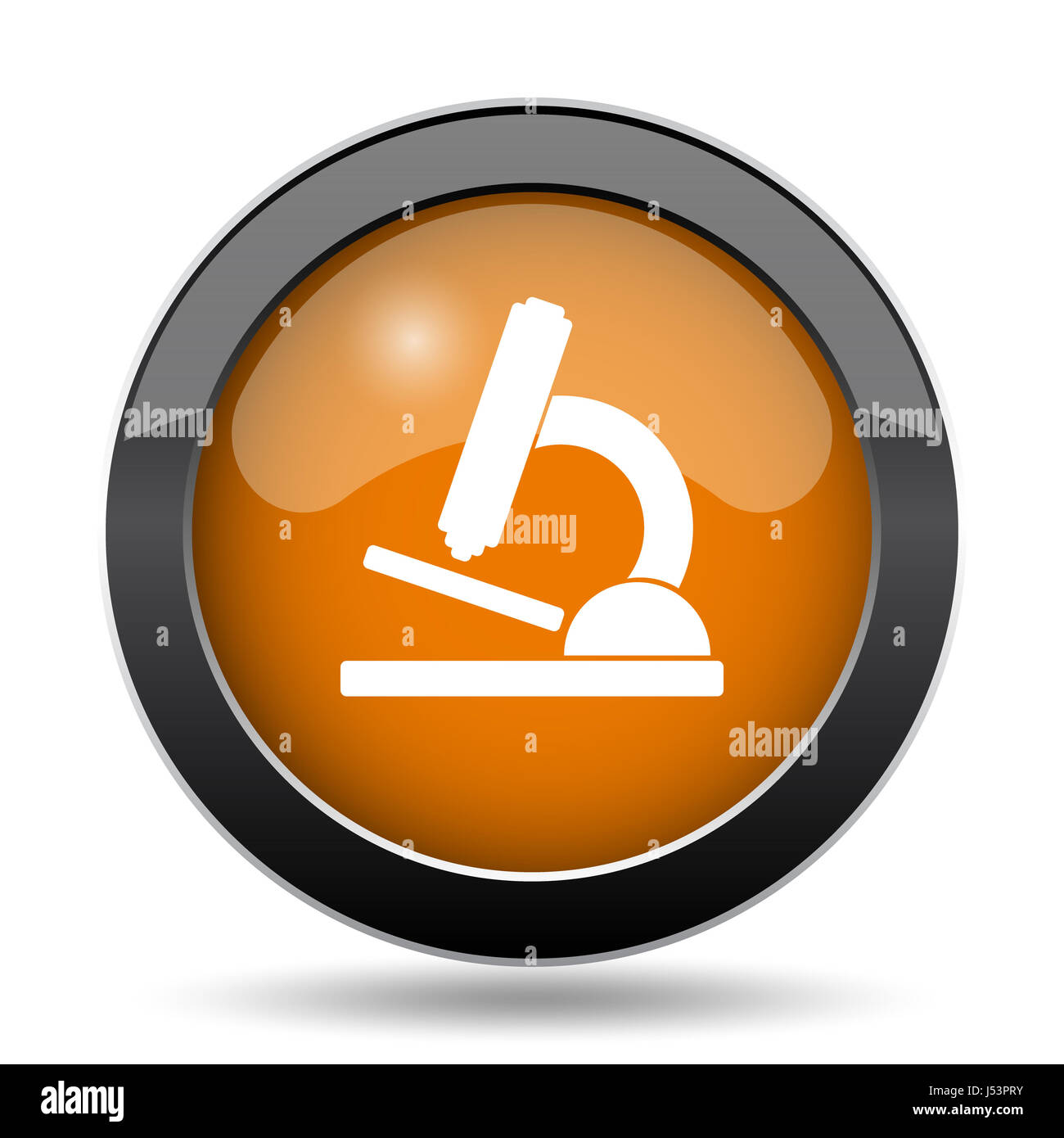 Microscope icon. Microscope website button on white background Stock ...