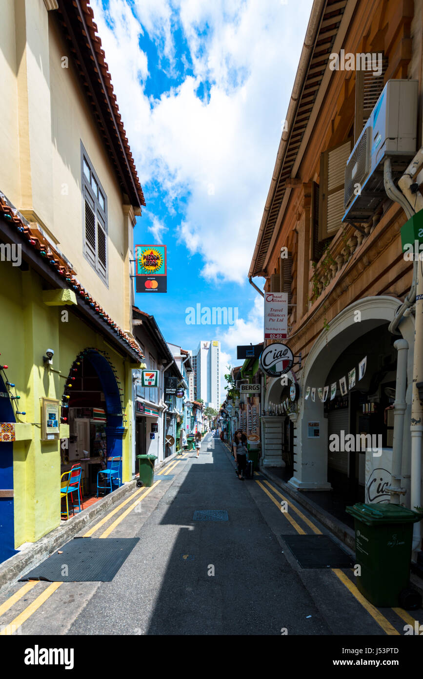 Colorful exterior wall mural outside bar. Haji Lane, Arab Quarter ...