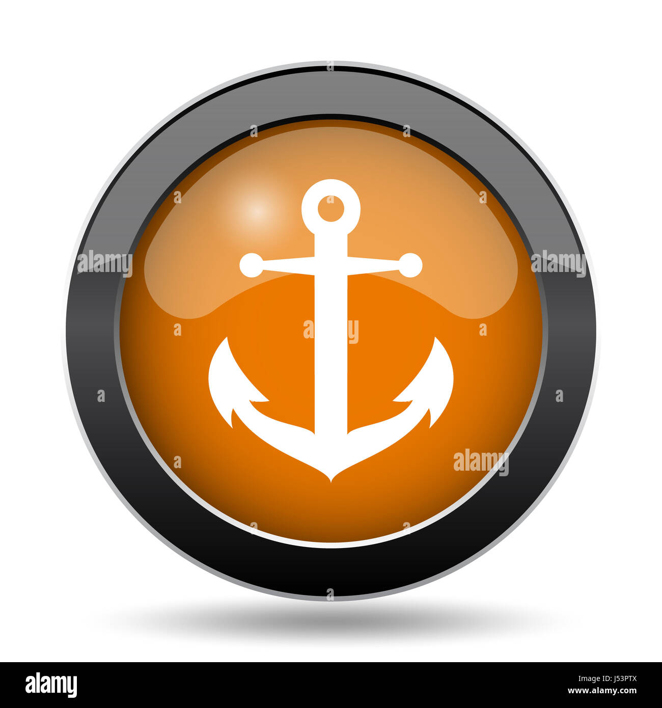 Anchor icon. Anchor website button on white background Stock Photo - Alamy
