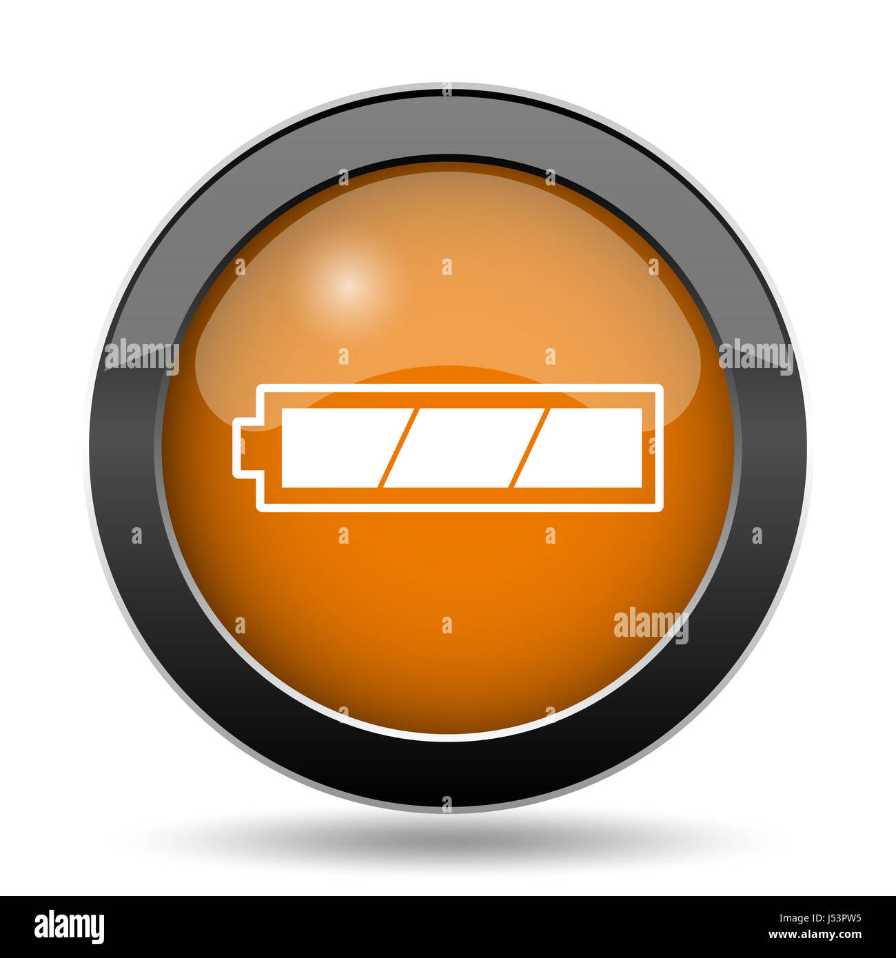 Fully charged battery icon. Fully charged battery website button on ...