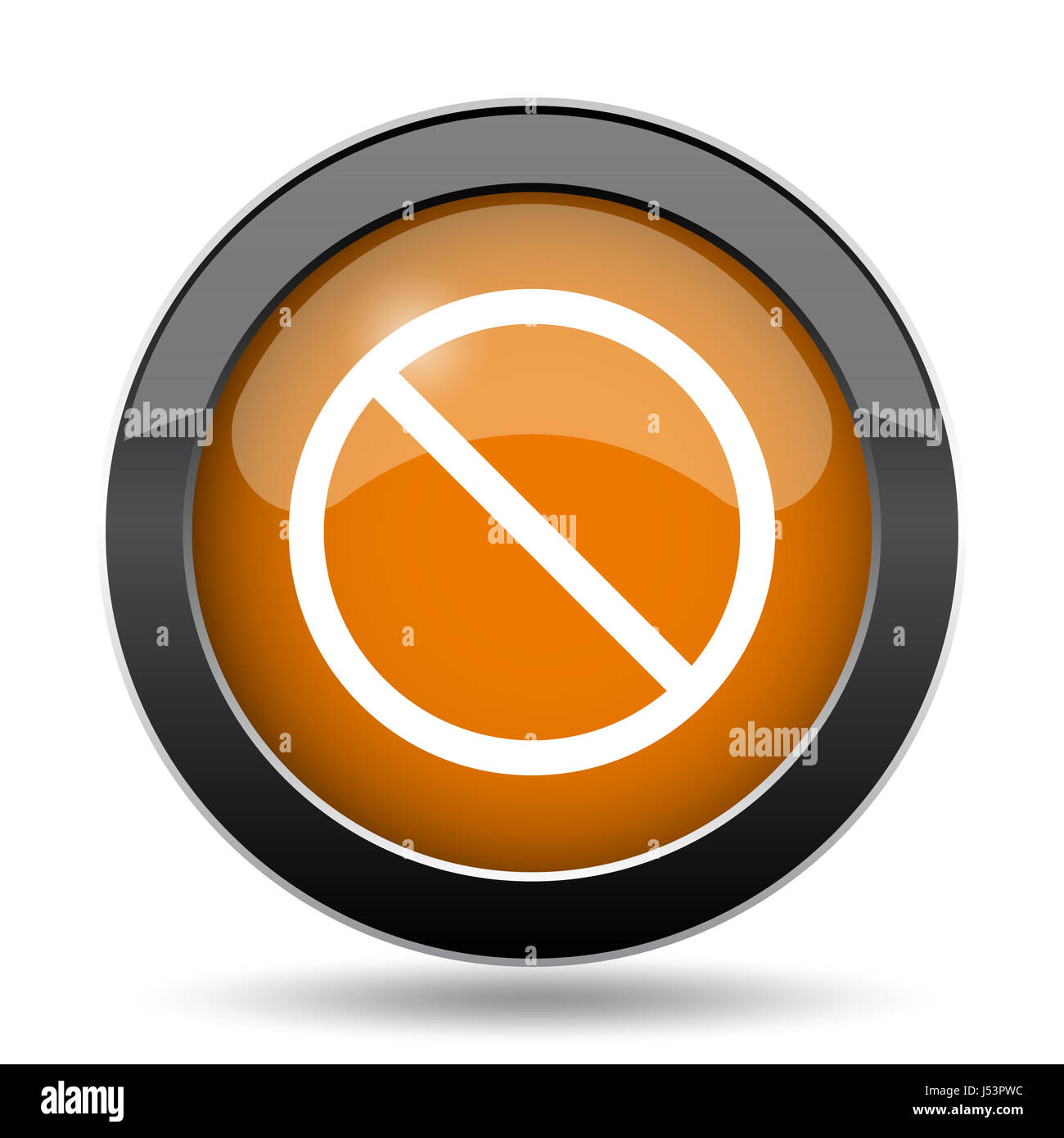 Forbidden icon. Forbidden website button on white background Stock ...