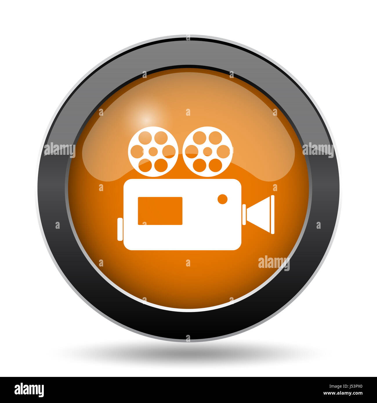 Video camera icon. Video camera website button on white background ...