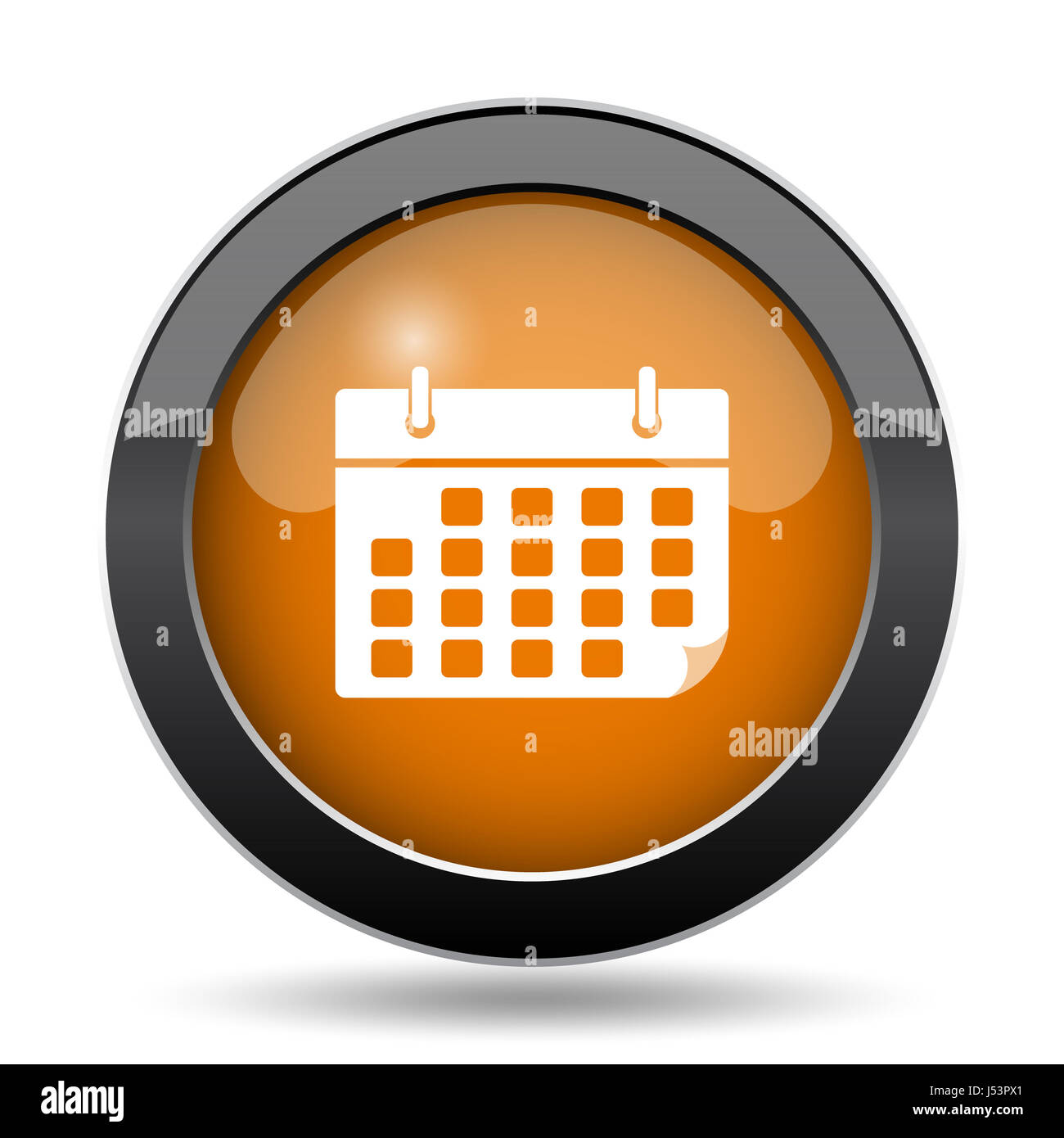 Calendar icon. Calendar website button on white background Stock Photo ...