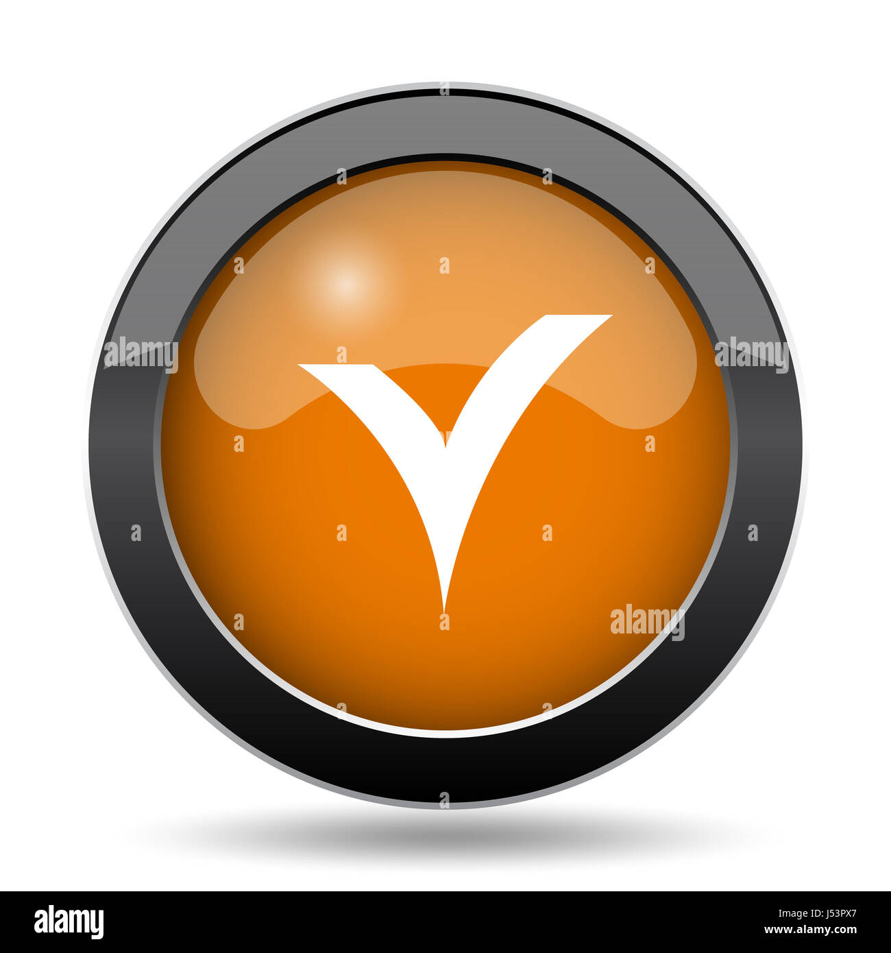 V checked icon. V checked website button on white background Stock ...
