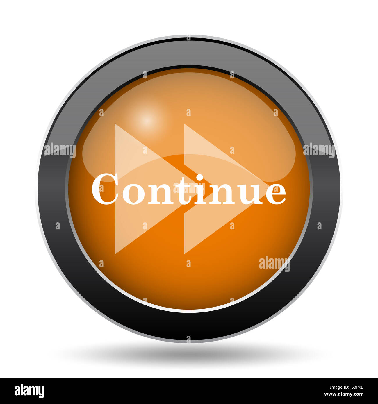 Continue icon. Continue website button on white background Stock Photo ...