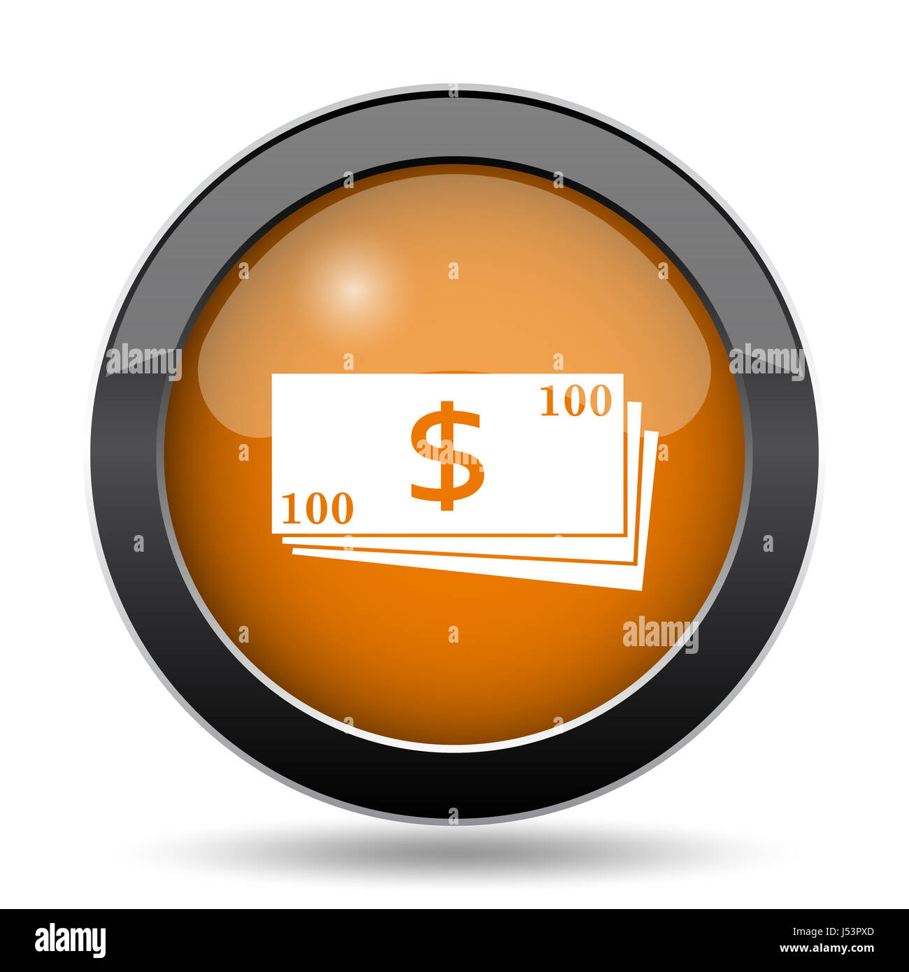 Money icon. Money website button on white background Stock Photo - Alamy