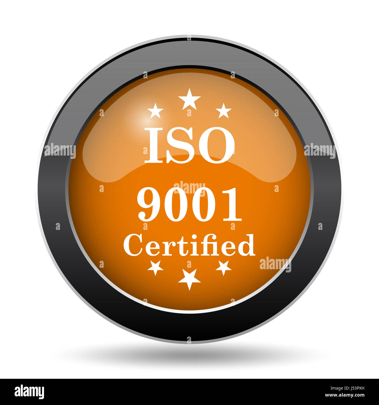 ISO9001 icon. ISO9001 website button on white background Stock Photo ...
