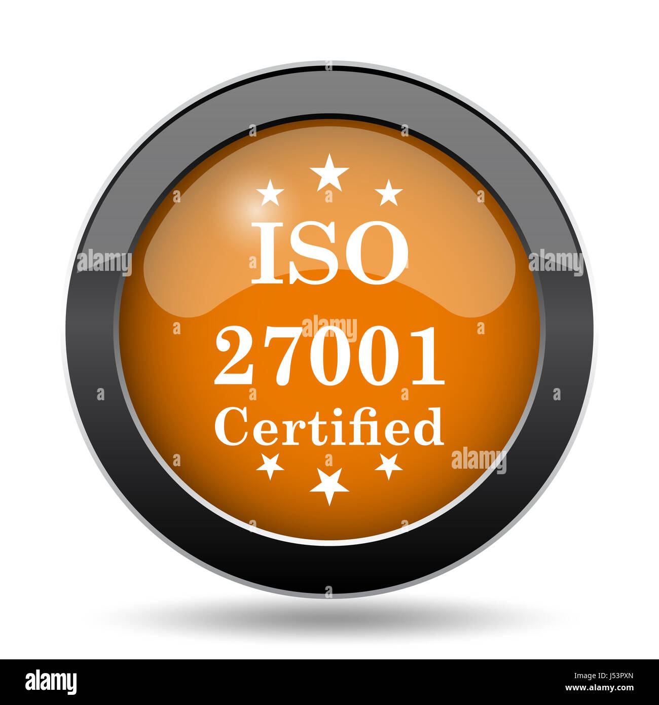 ISO 27001 icon. ISO 27001 website button on white background Stock ...