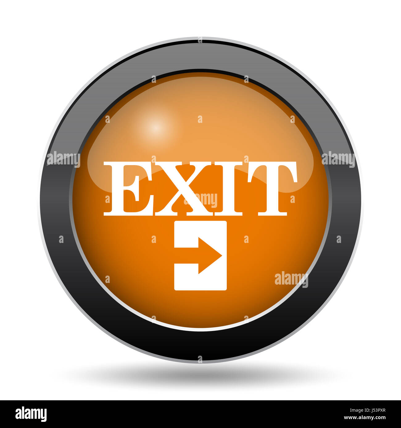 Exit icon. Exit website button on white background Stock Photo - Alamy