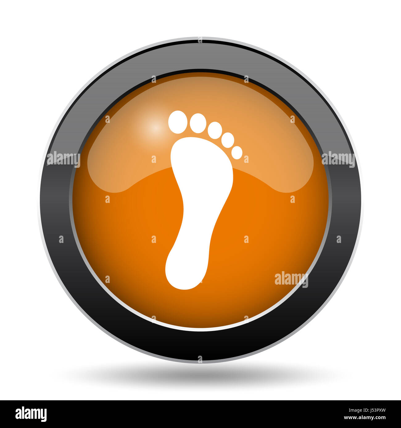 Foot print icon. Foot print website button on white background Stock ...