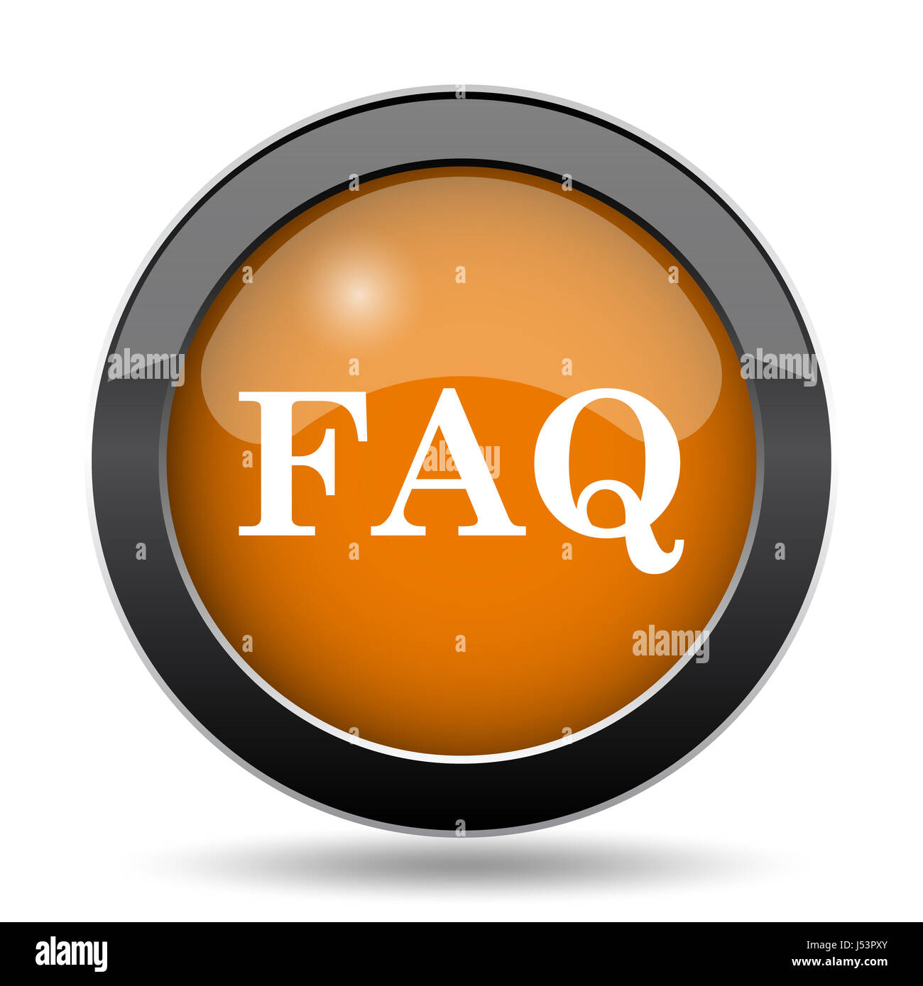 FAQ icon. FAQ website button on white background Stock Photo - Alamy
