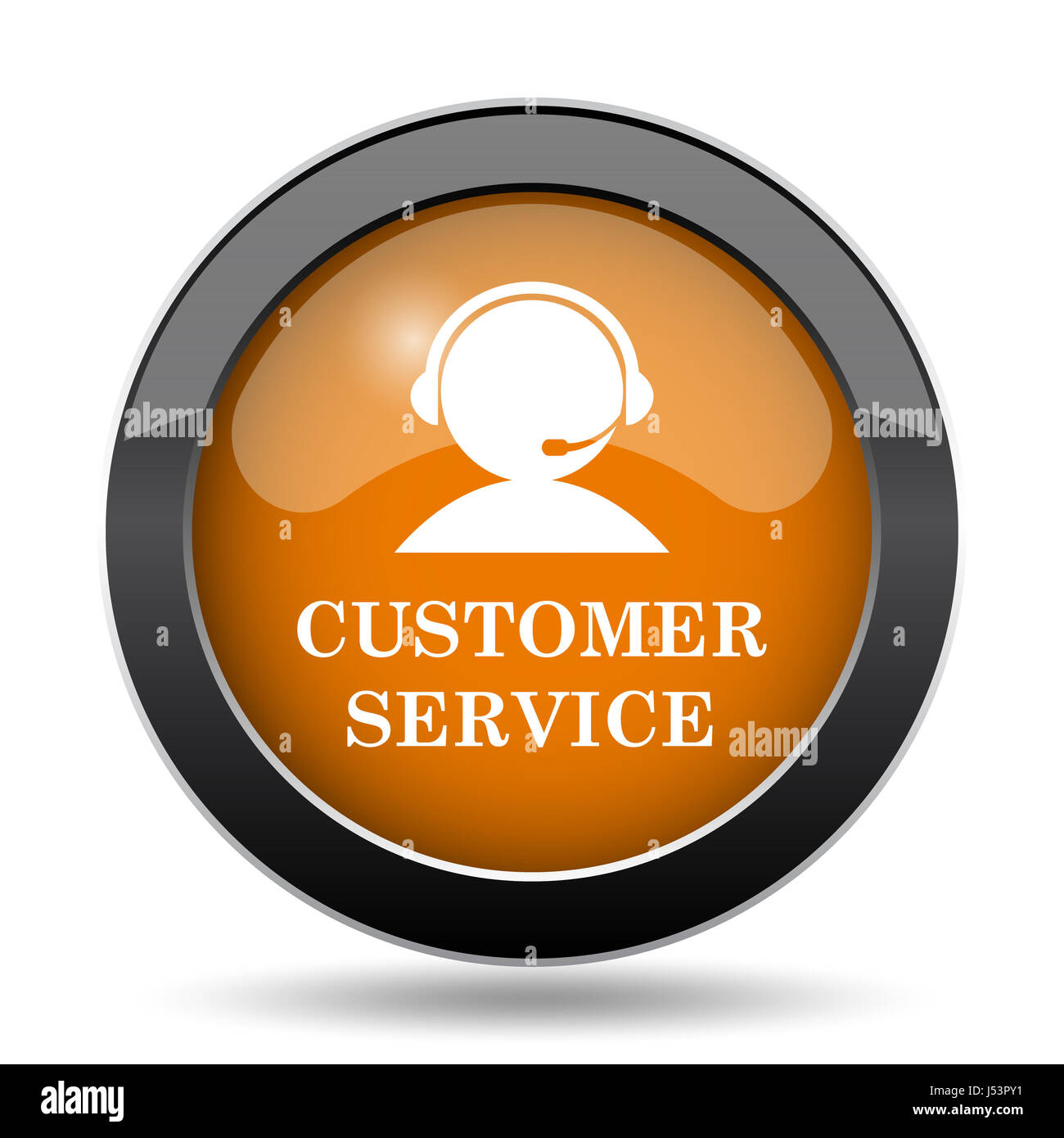 Customer service icon. Customer service website button on white ...