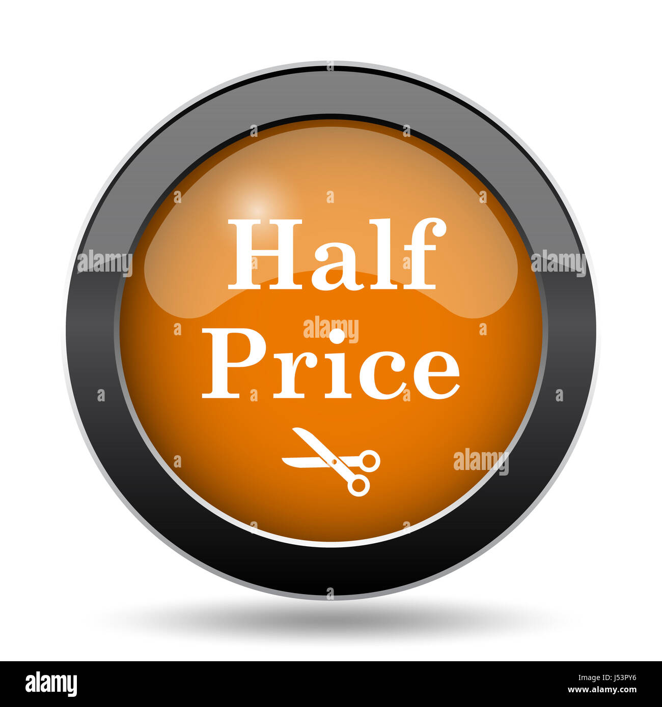 Half price icon. Half price website button on white background Stock ...