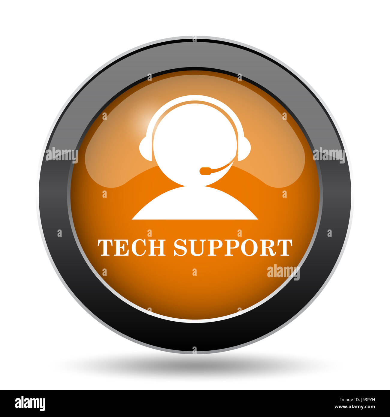 Tech support icon. Tech support website button on white background ...