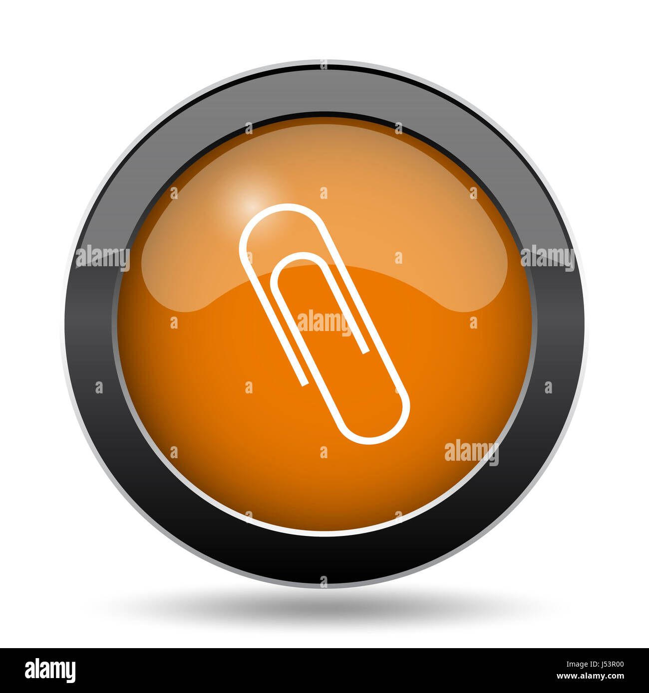 Paperclip icon. Paperclip website button on white background Stock ...