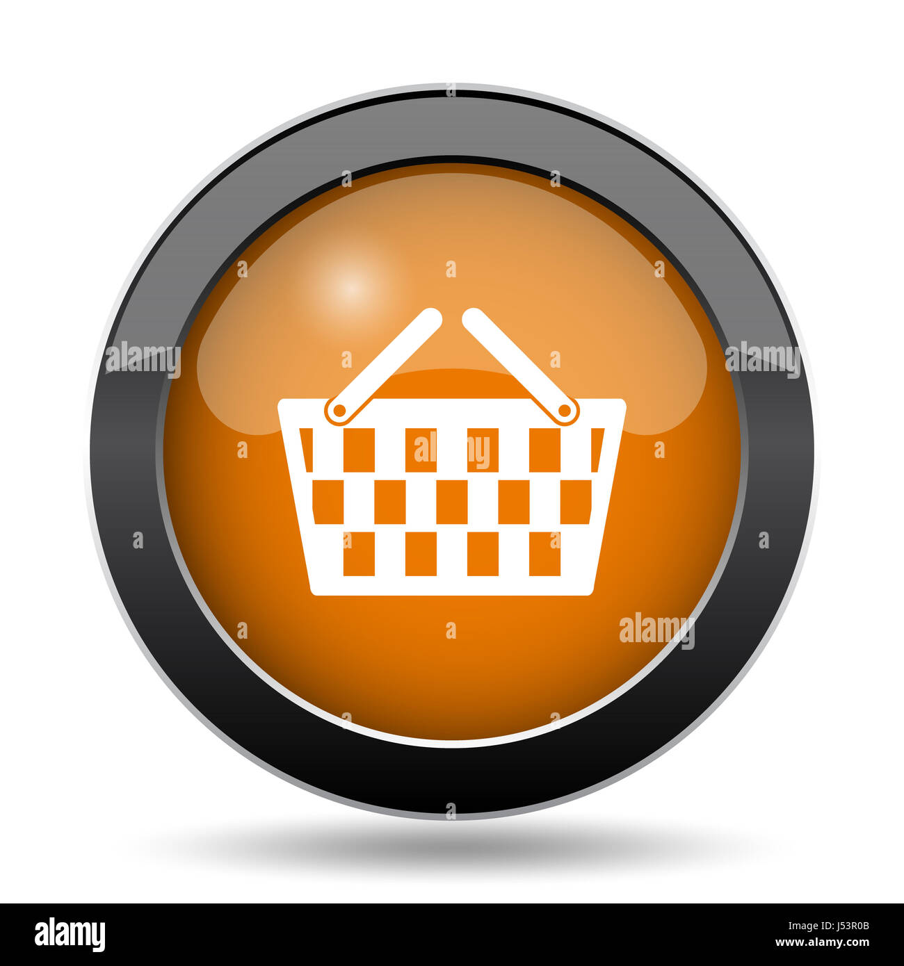 Shopping basket icon. Shopping basket website button on white ...
