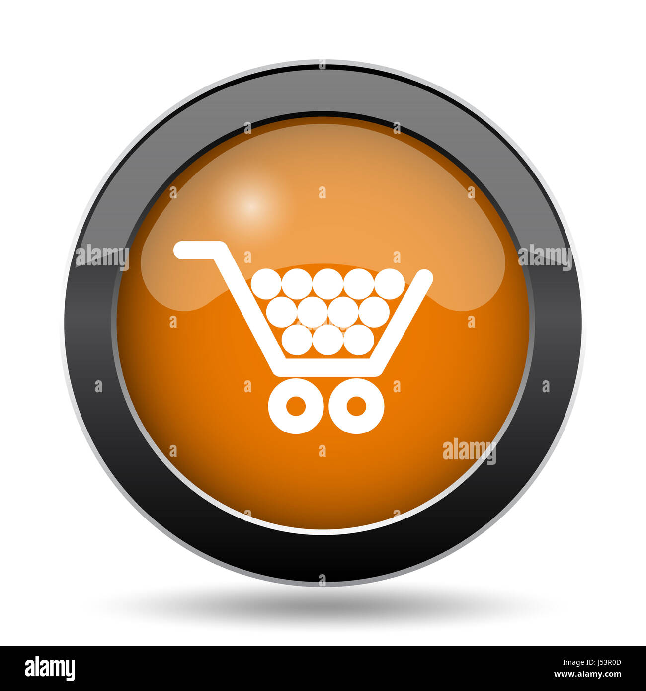 Shopping cart icon. Shopping cart website button on white background ...