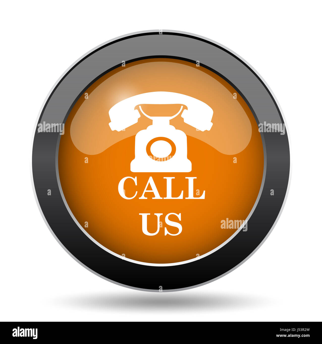 Call us icon. Call us website button on white background Stock Photo ...