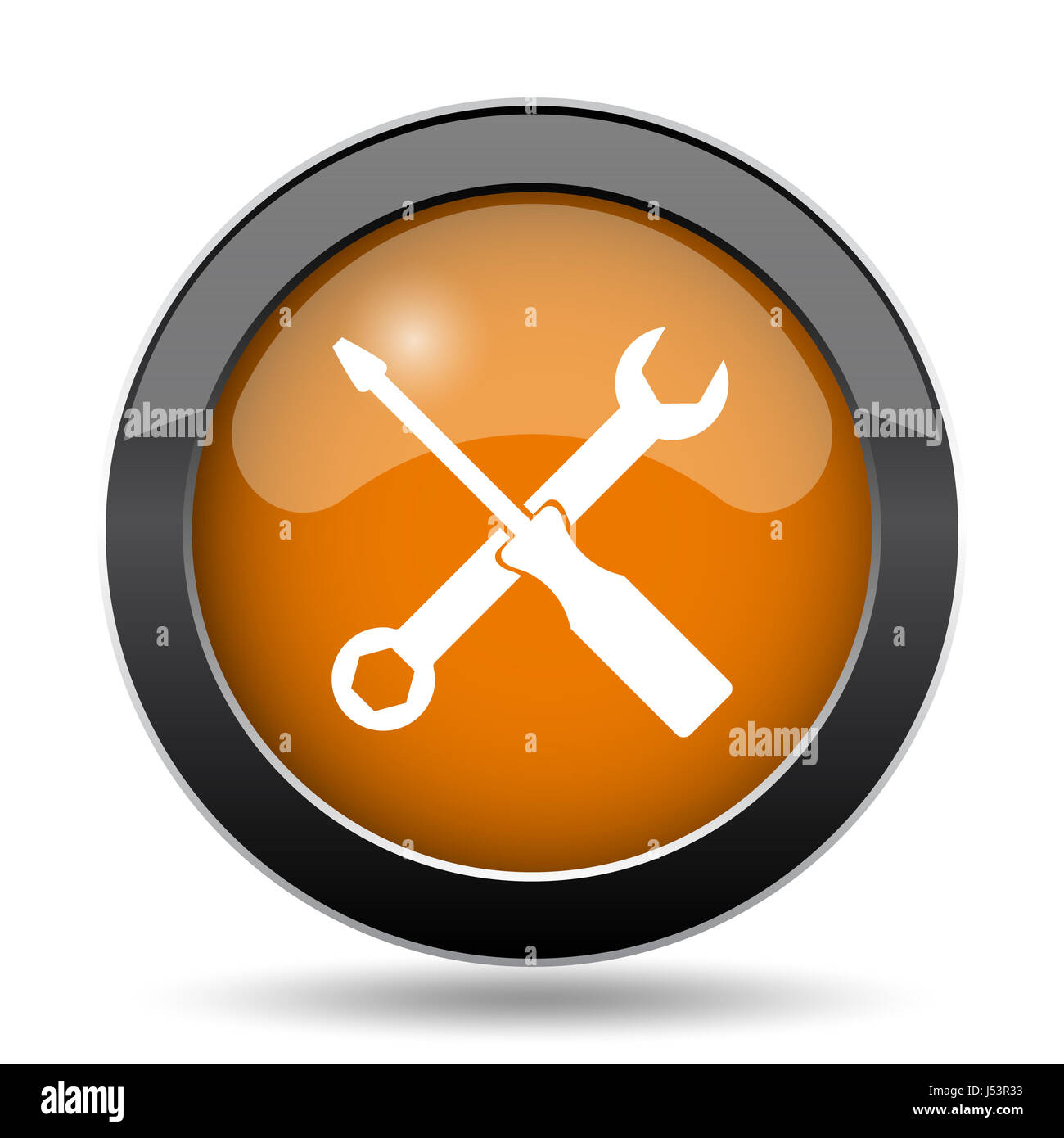 Tools icon. Tools website button on white background Stock Photo - Alamy